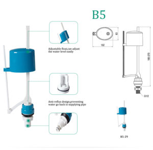 Toilet tank repair kits with adjustable anti-syphon design fill valve